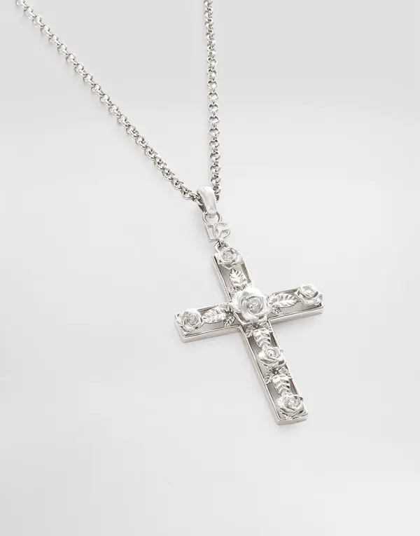 Dolce & Gabbana Brass Necklace With Cross And Logo