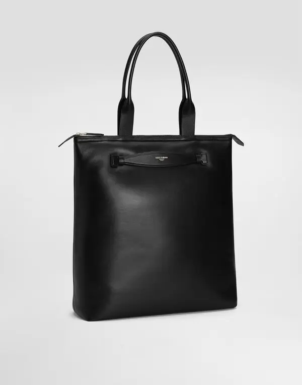 Dolce & Gabbana Calfskin Nappa Leather Shopper - Black