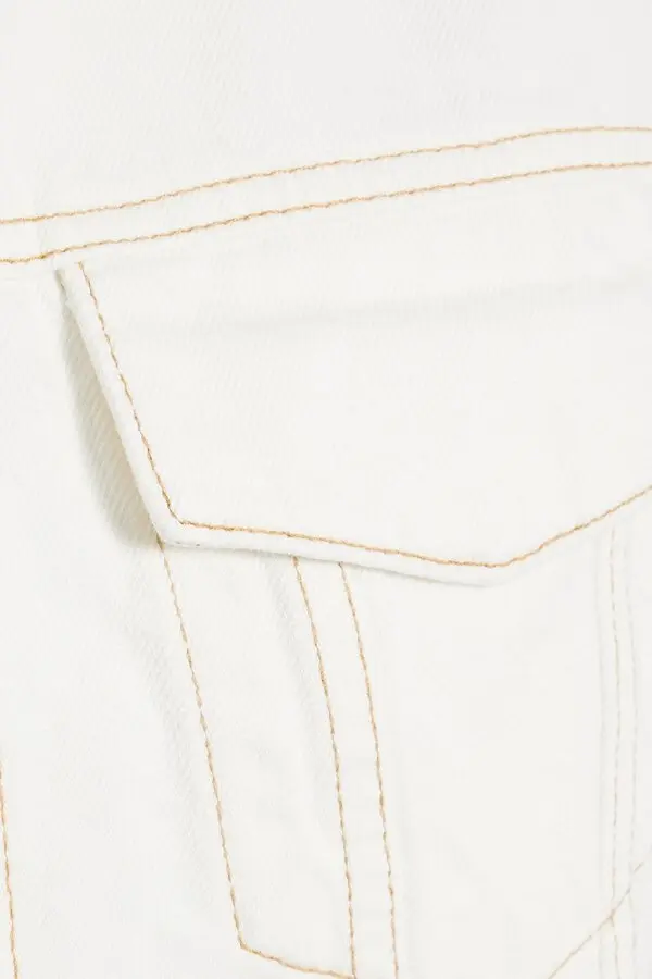SLVRLAKE Caroline Frayed Twotone Denim Vest - Ecru