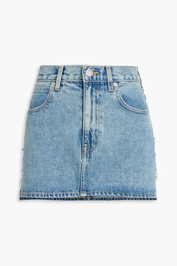 SLVRLAKE Rework Paneled Denim Mini Skirt