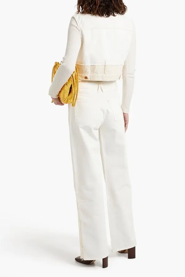 SLVRLAKE Rework Grace High-rise Wide-leg Jeans - Cream