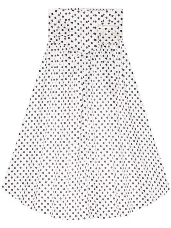 GANNI Polka Dot-print Maxi Skirt - White