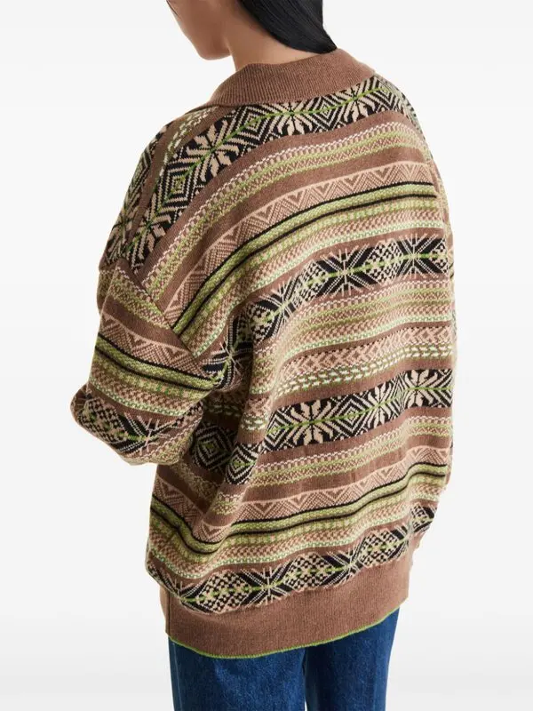 STUDIO TOMBOY Intarsia-knit Polo Top