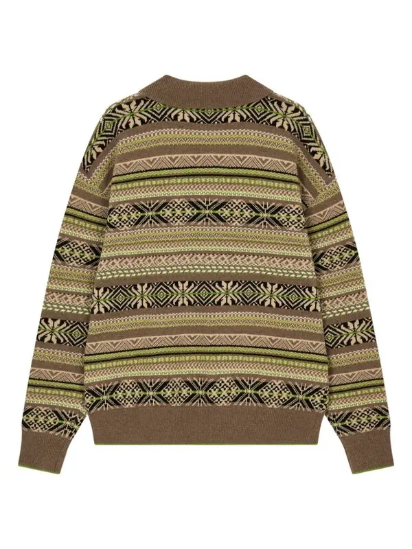 STUDIO TOMBOY Intarsia-knit Polo Top