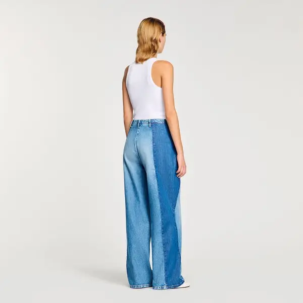 Sandro Wide-leg Paneled Jeans