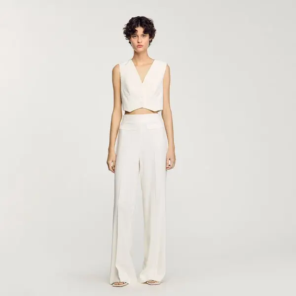 Sandro Sequin Embellished Cropped Vest
