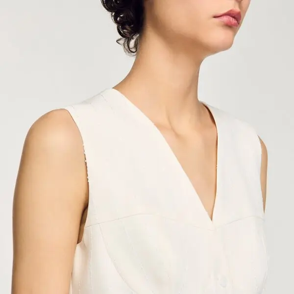 Sandro Sequin Embellished Cropped Vest