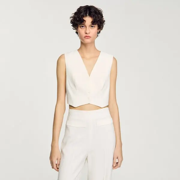 Sandro Sequin Embellished Cropped Vest