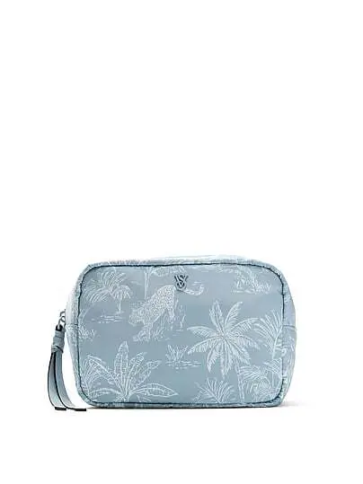 Victoria's Secret Woven Makeup Bag With Beach Motif - Print