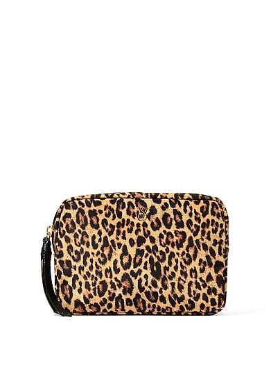 Victoria's Secret Woven Makeup Bag With Beach Motif - Print