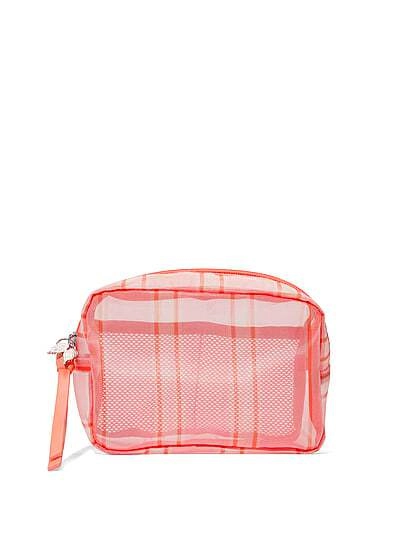 Victoria's Secret Woven Makeup Bag With Beach Motif - Print