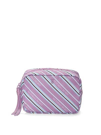Victoria's Secret Woven Makeup Bag With Beach Motif - Print