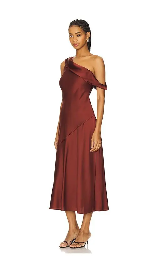 Astr The Label Orissa One-shoulder Midi Dress