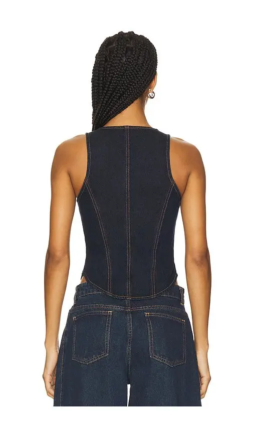 Lioness Westwood Zip-up Denim Top