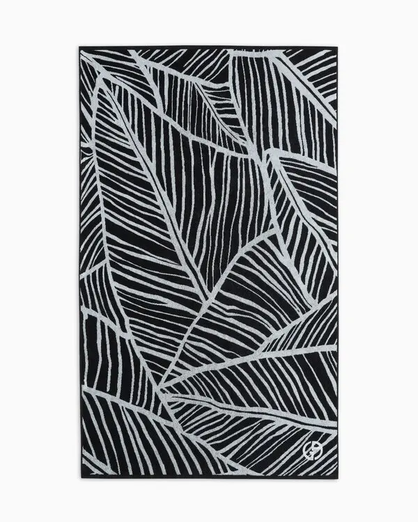 Giorgio Armani Jacquard Cotton Beach Towel - Blue