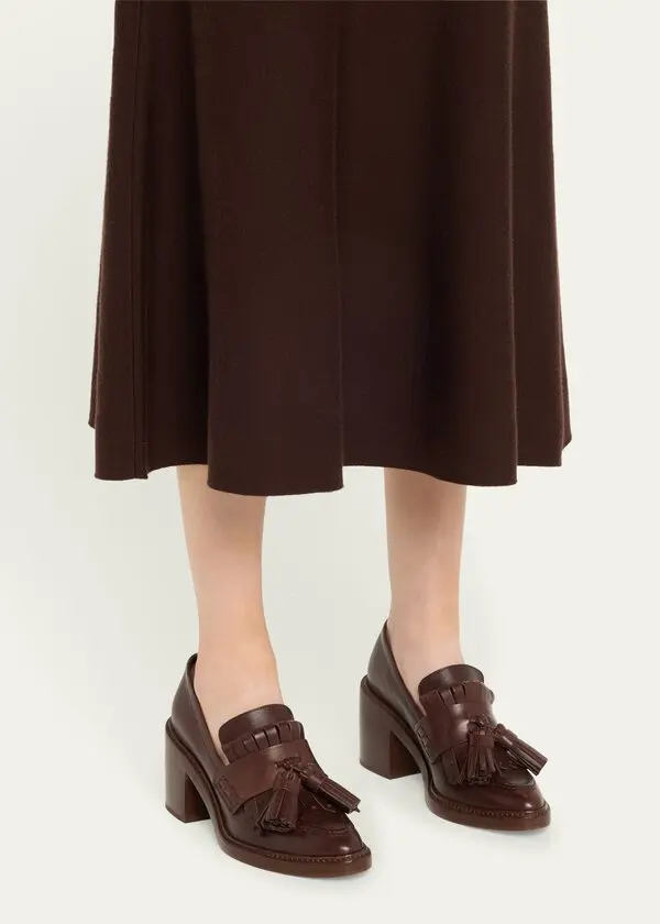 Ulla Johnson Fiona Leather Heeled Loafers