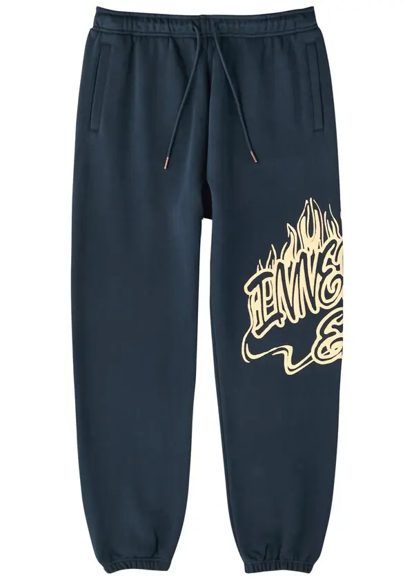 HONOR THE GIFT Entertainment Printed Cotton Sweatpants - Blue