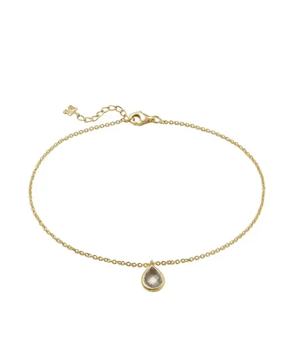 Mateo 14-karat Amethyst Anklet - Gold