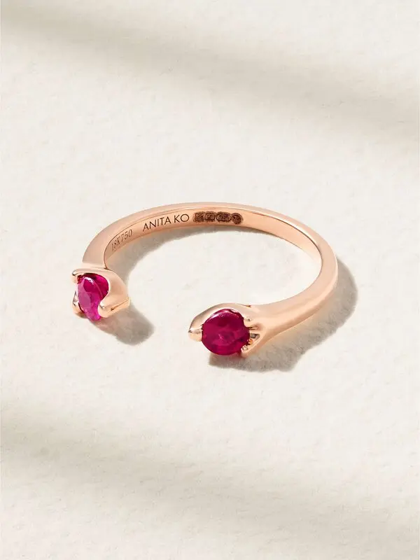 ANITA KO 18-karat Rose Ring With Ruby