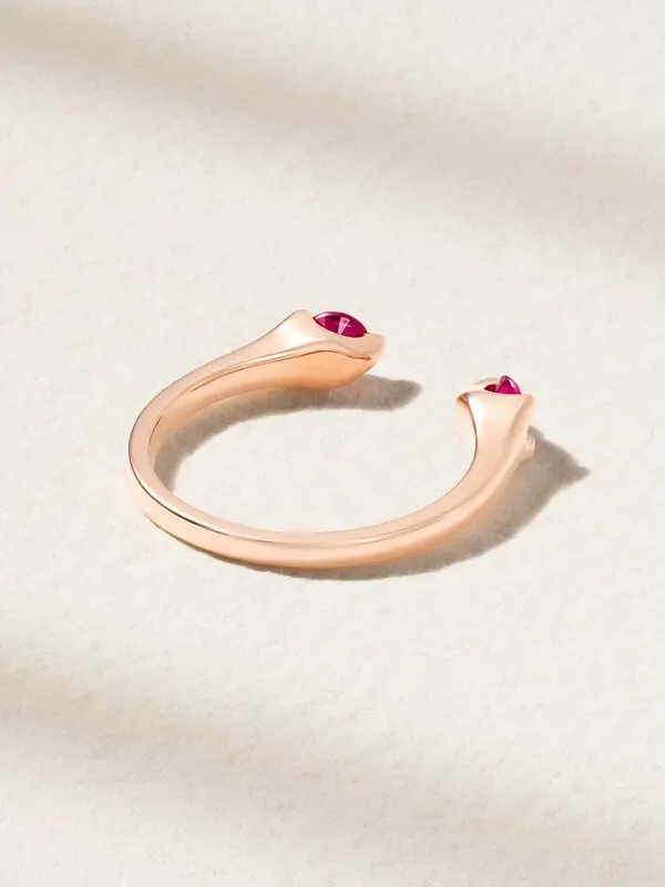 ANITA KO 18-karat Rose Ring With Ruby - Gold