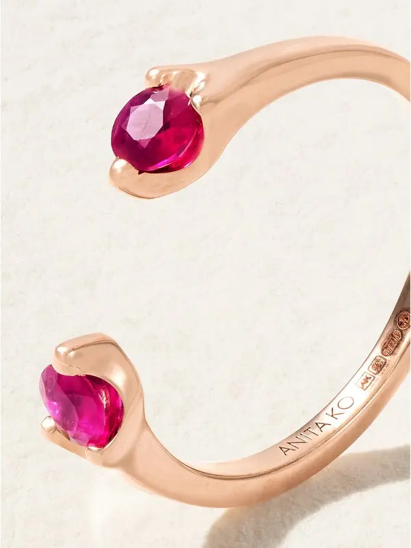 ANITA KO 18-karat Rose Ring With Ruby - Gold