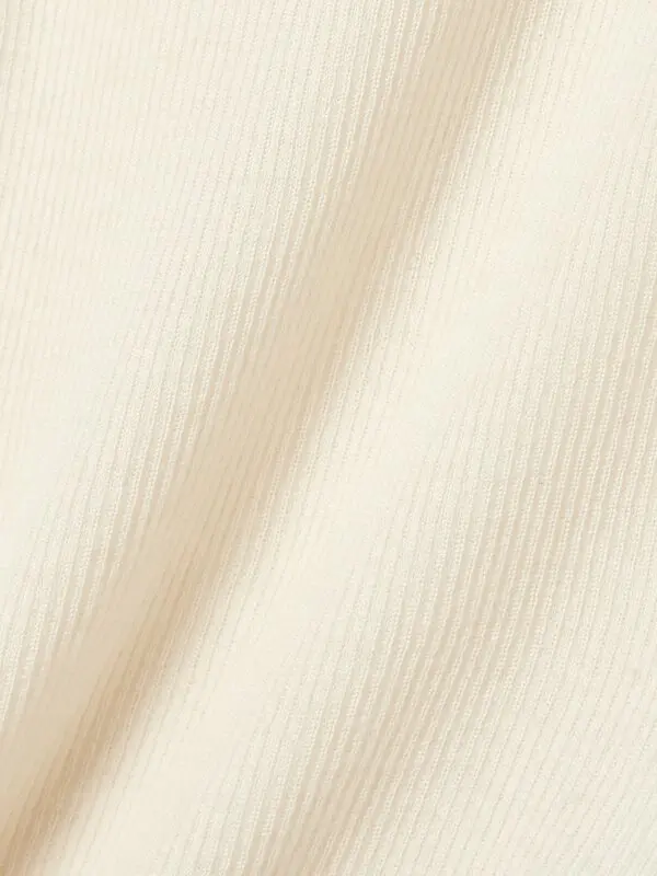 Khaite Tania Ribbed Wool-blend Top - Neutrals