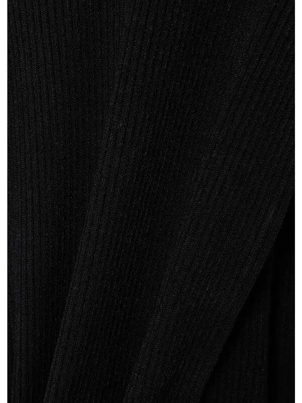 Alaïa Hooded Ribbed-knit Midi Dress