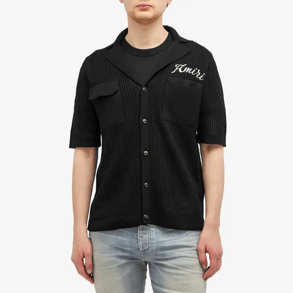 Amiri Short Sleeve Mesh Polo