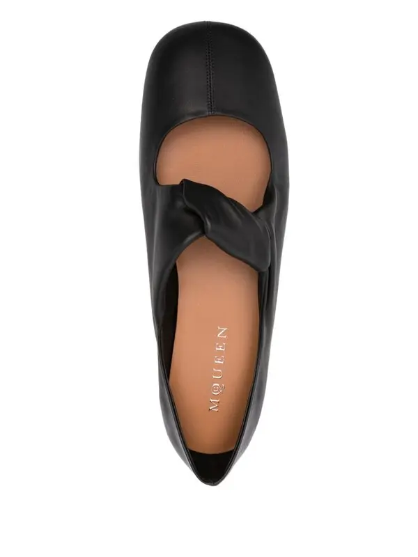 Alexander McQueen Twist-detailing Ballerinas - Black