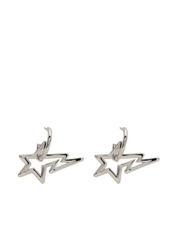 A BATHING APE Star Bolt Motif Earrings - Silver
