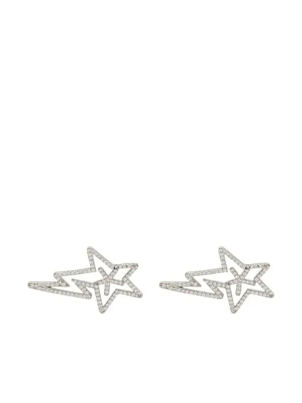 A BATHING APE Star Bolt Earrings - Silver