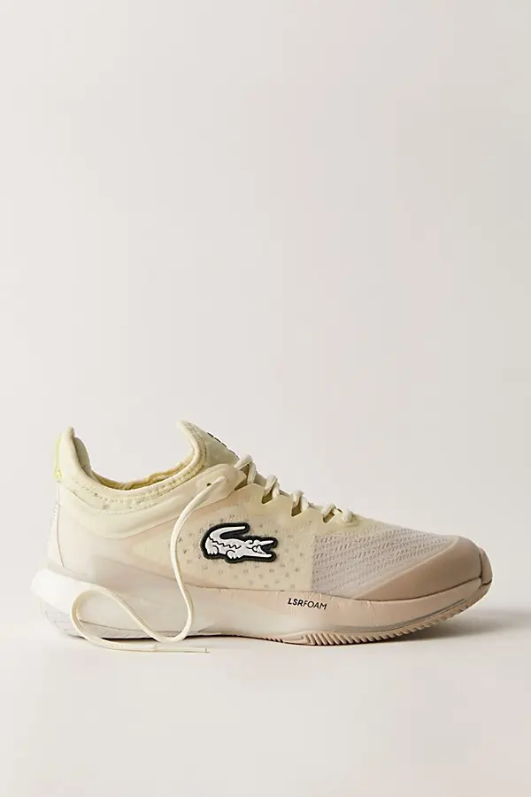 Lacoste Ag-lt23 Lite Tennis Sneakers - Off White/light Yellow