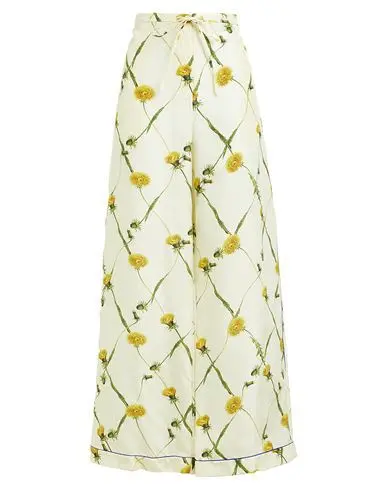 Burberry Floral-print Satin Wide-leg Pants - Yellow