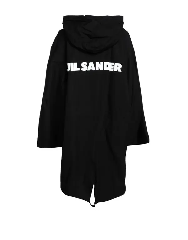 JIL SANDER Cotton Overcoat & Trench Coat - Black