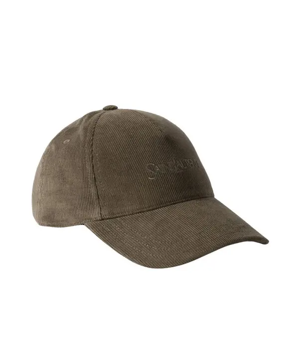 Saint Laurent Embroidered Cotton-corduroy Cap - Green
