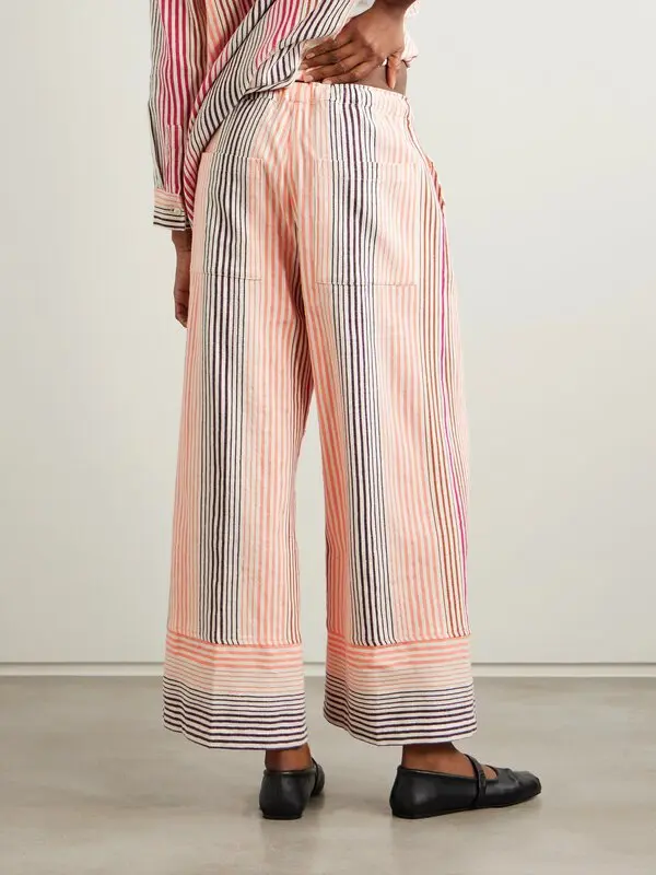 LEMLEM Desta Striped Cotton-blend Pants