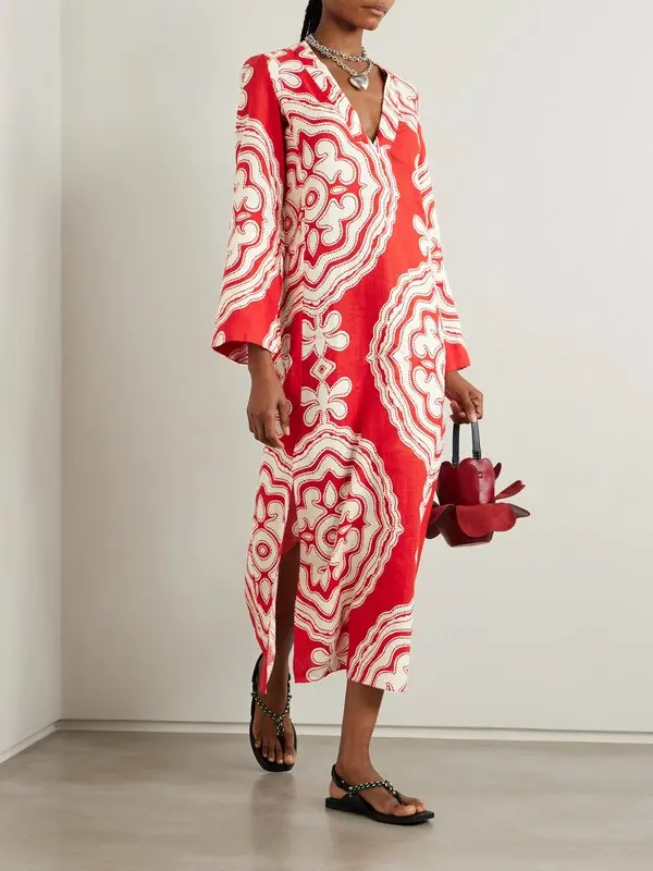 LEMLEM Theodora Printed Linen Maxi Dress