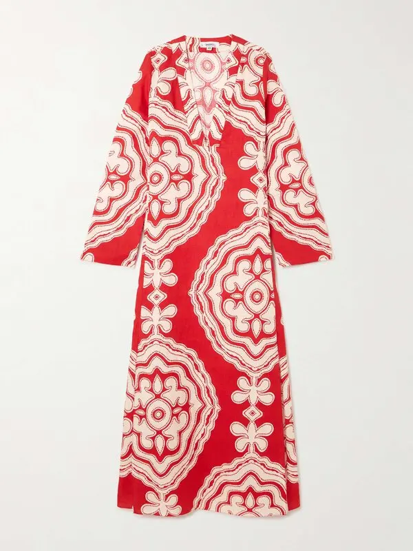 LEMLEM Theodora Printed Linen Maxi Dress