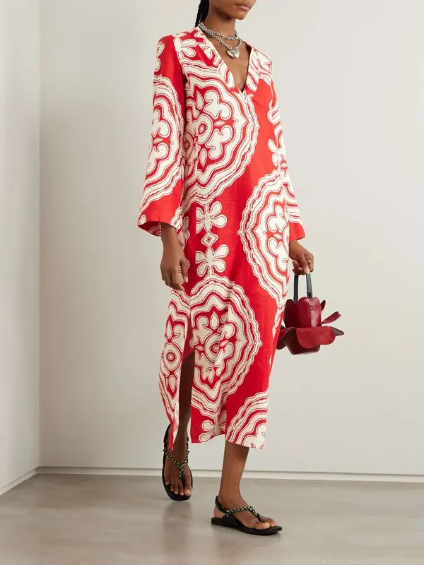 LEMLEM Theodora Printed Linen Maxi Dress
