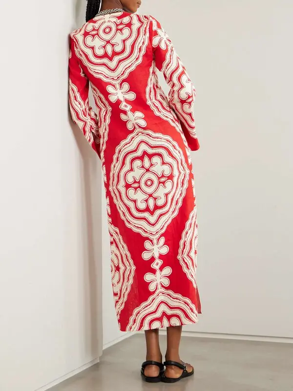LEMLEM Theodora Printed Linen Maxi Dress