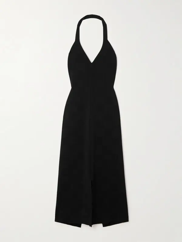 HIGH SPORT Amalia Jacquard-knit Midi Dress - Black
