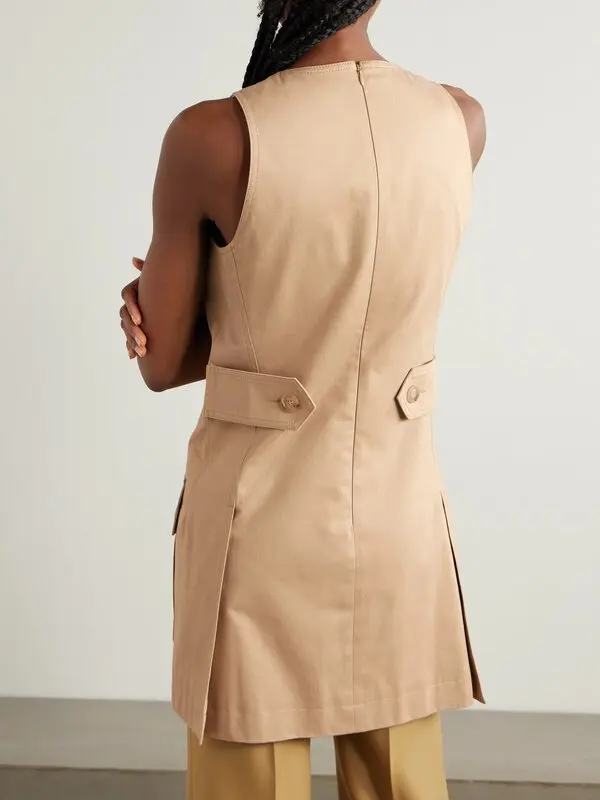 Chloé Lace-up Cotton Mini Dress - Brown