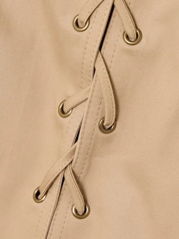 Chloé Lace-up Cotton Mini Dress - Brown