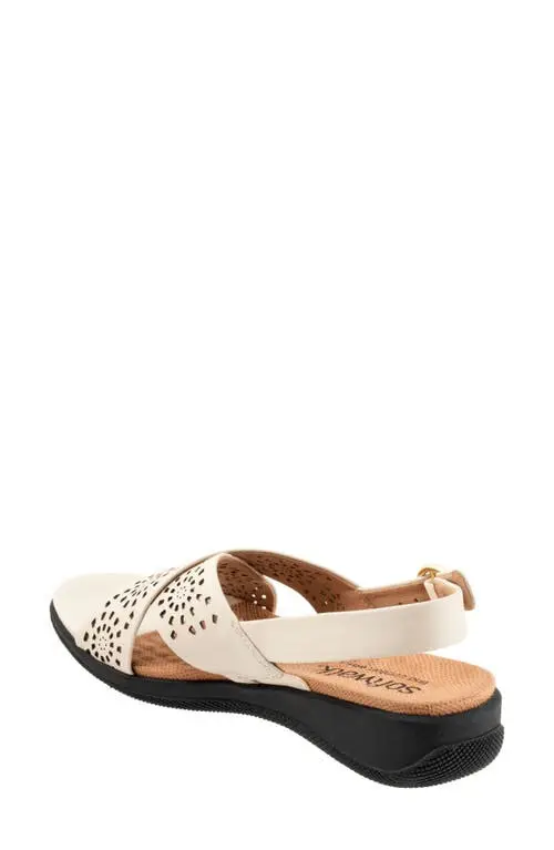 Softwalk Tillman Perforated Slingback Sandal - Bone