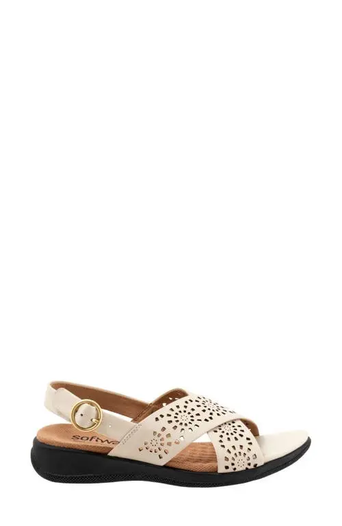 Softwalk Tillman Perforated Slingback Sandal - Bone