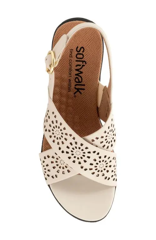 Softwalk Tillman Perforated Slingback Sandal - Bone