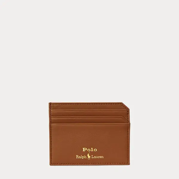 Ralph Lauren Smooth Leather Card Case - Saddle