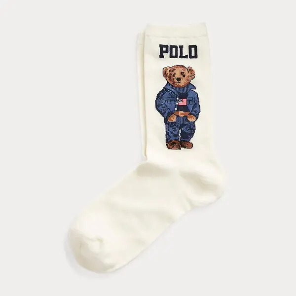 Ralph Lauren Polo Polo Bear Crew Socks - Ivory