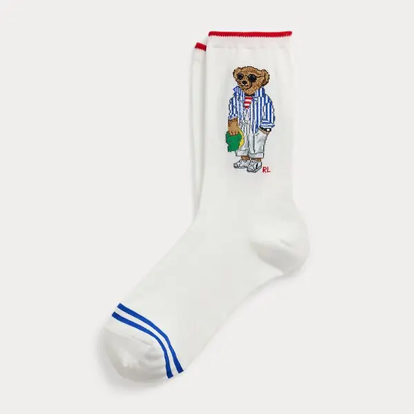 Ralph Lauren Polo Polo Bear Crew Socks - White