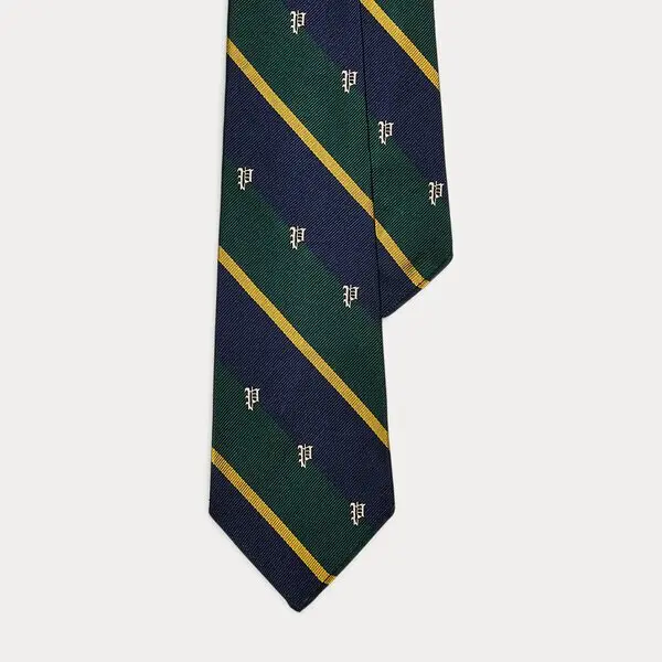 Ralph Lauren Striped Silk Repp Neck Tie - Green/navy